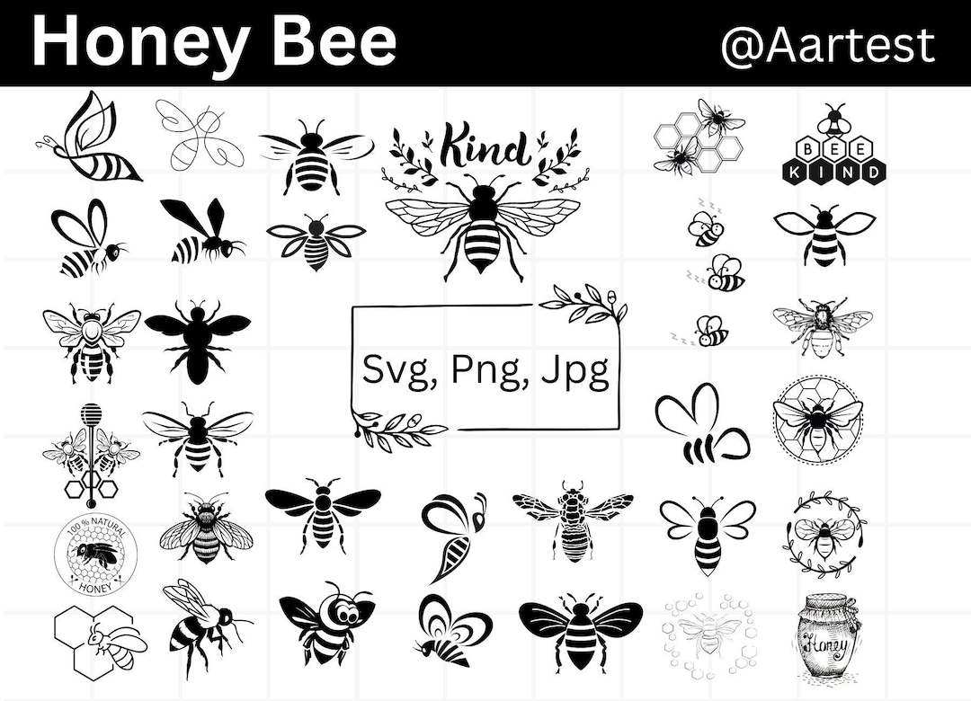 Honey Bee Svg, Bee Svg Bundle, Bumble Bee Svg, Bee Kind Svg, Honey Svg ...