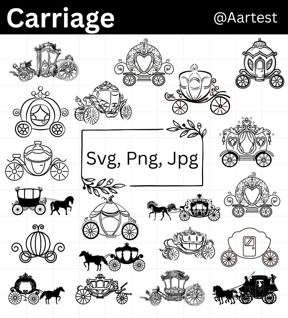 Princess Carriage, SVG Bundle, Carriage Svg Bundle, Cinderella Carriage ...