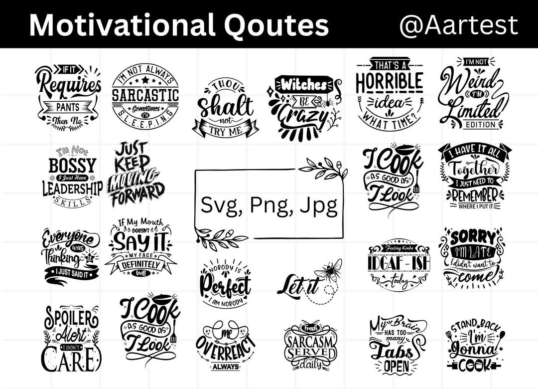 Motivational Qoutes Svg Bundle, Inspirational Svg Bundle, Self Love Svg ...