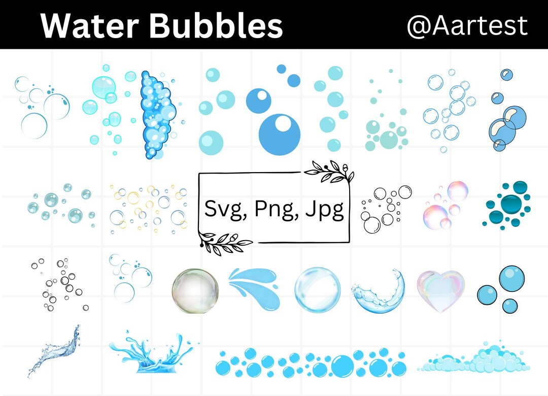 Water Bubbles Svg Bundle, Bubbles Png, Bubbles Clipart, Bubbles Vector ...
