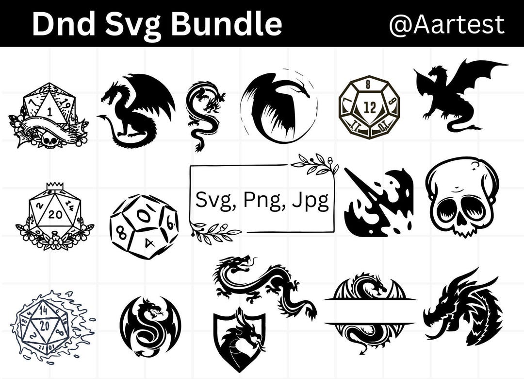 Dnd Svg Bundle, Dnd Silhouette Designs, Dungeons and Dragons Svg, Dnd ...