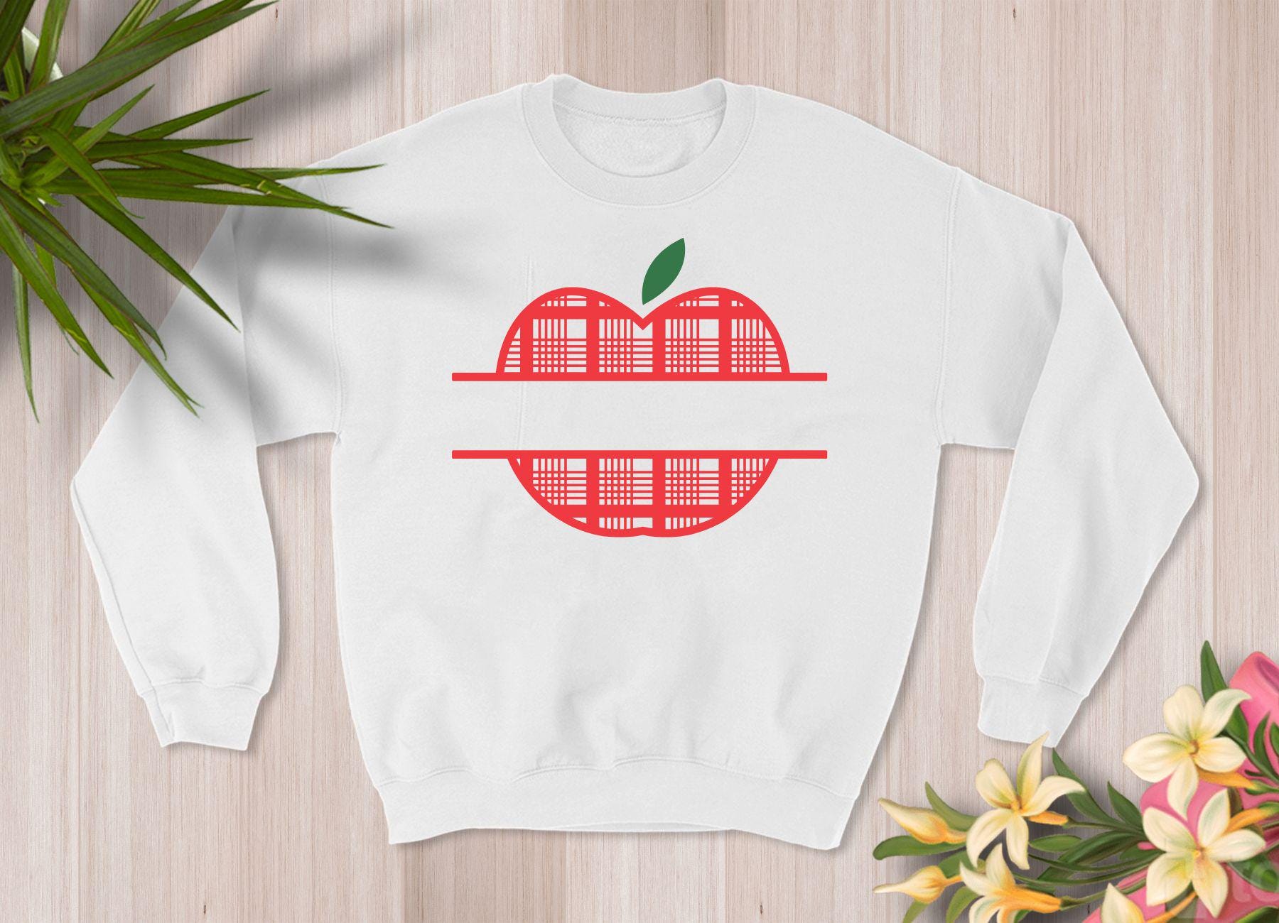 Apple Monogram SVG Bundle, Teacher Apple Svg, Split Apple Svg File ...