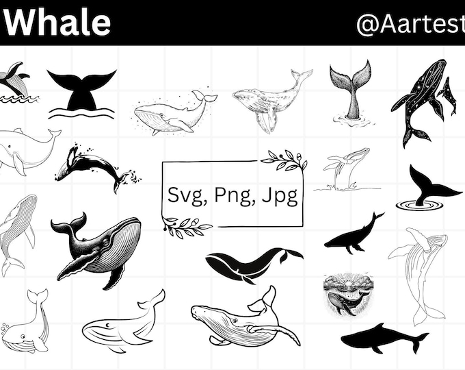 Wal Vektor, Ozean SVG, Meerestiere, Wal geschnitten Datei, Wal Clipart ...