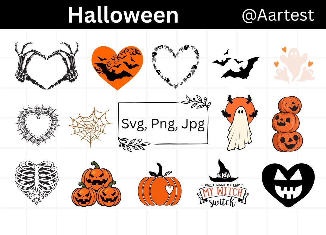Halloween SVG Bundle, Spooky Svg, Halloween Clipart, Pumpkin Face SVG ...