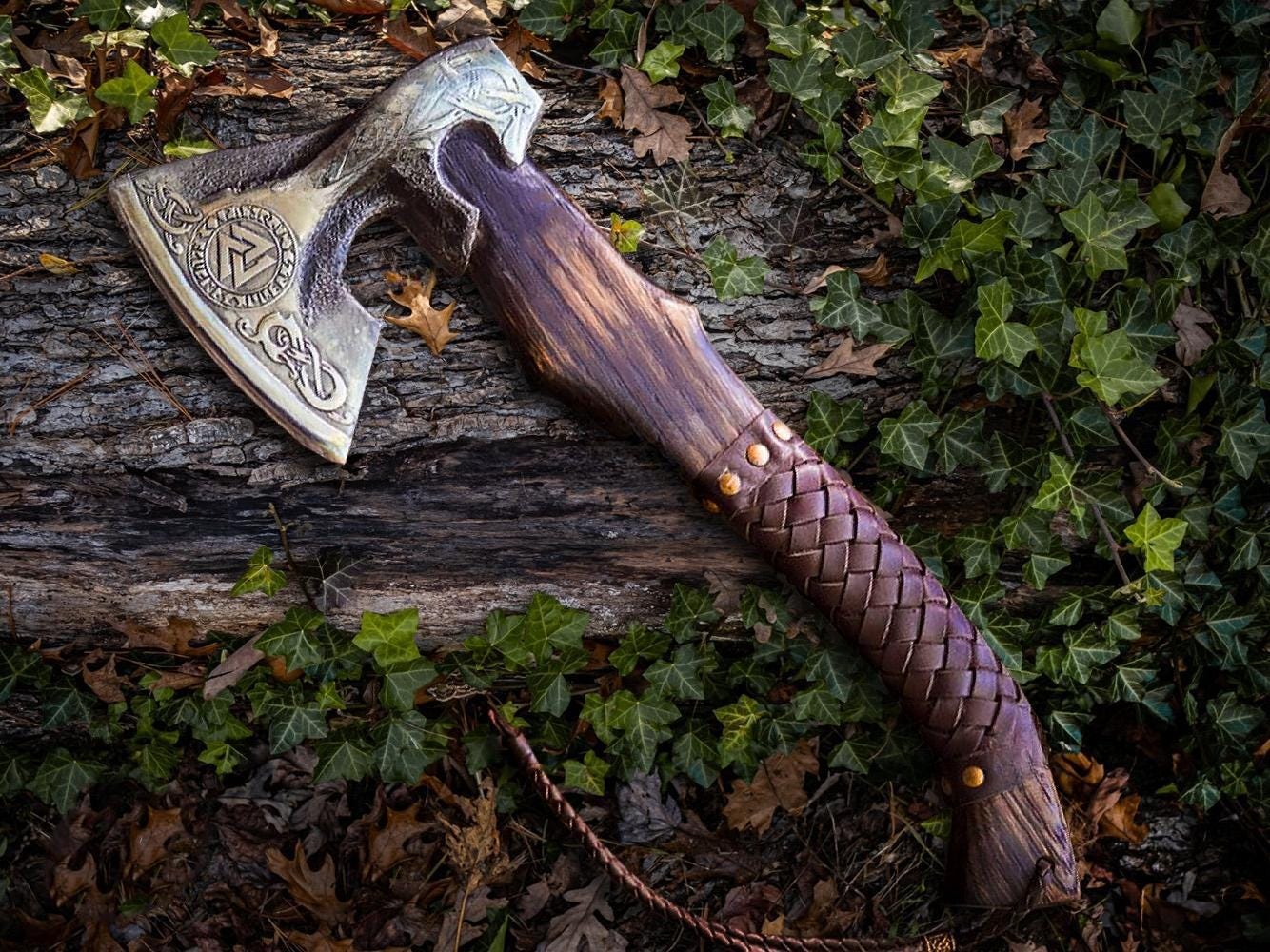 Hand Forged Medieval Viking Axe, Camping Axe Carbon Steel Custom Gifts ...