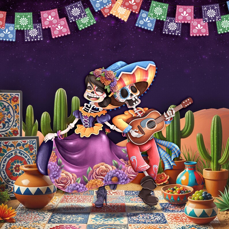 Dia De Los Muertos Clipart, Halloween Digital Bundle, Mexican Clip Art ...