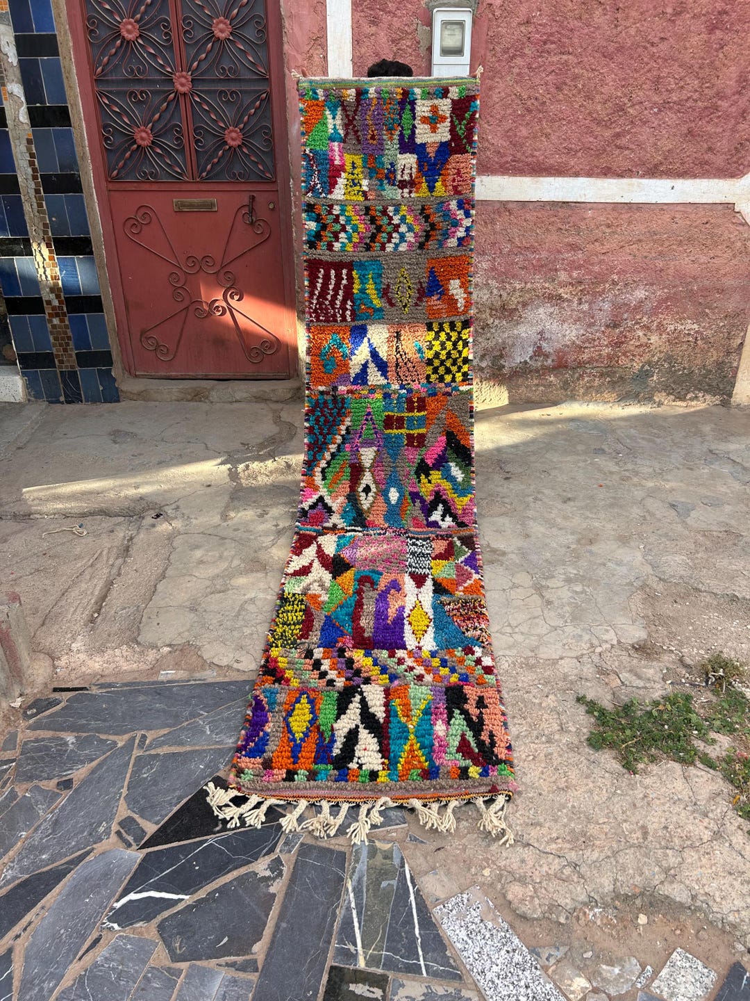 Stunning Colorful Runner, Handmade Moroccan Runner Rug for Hallway and ...