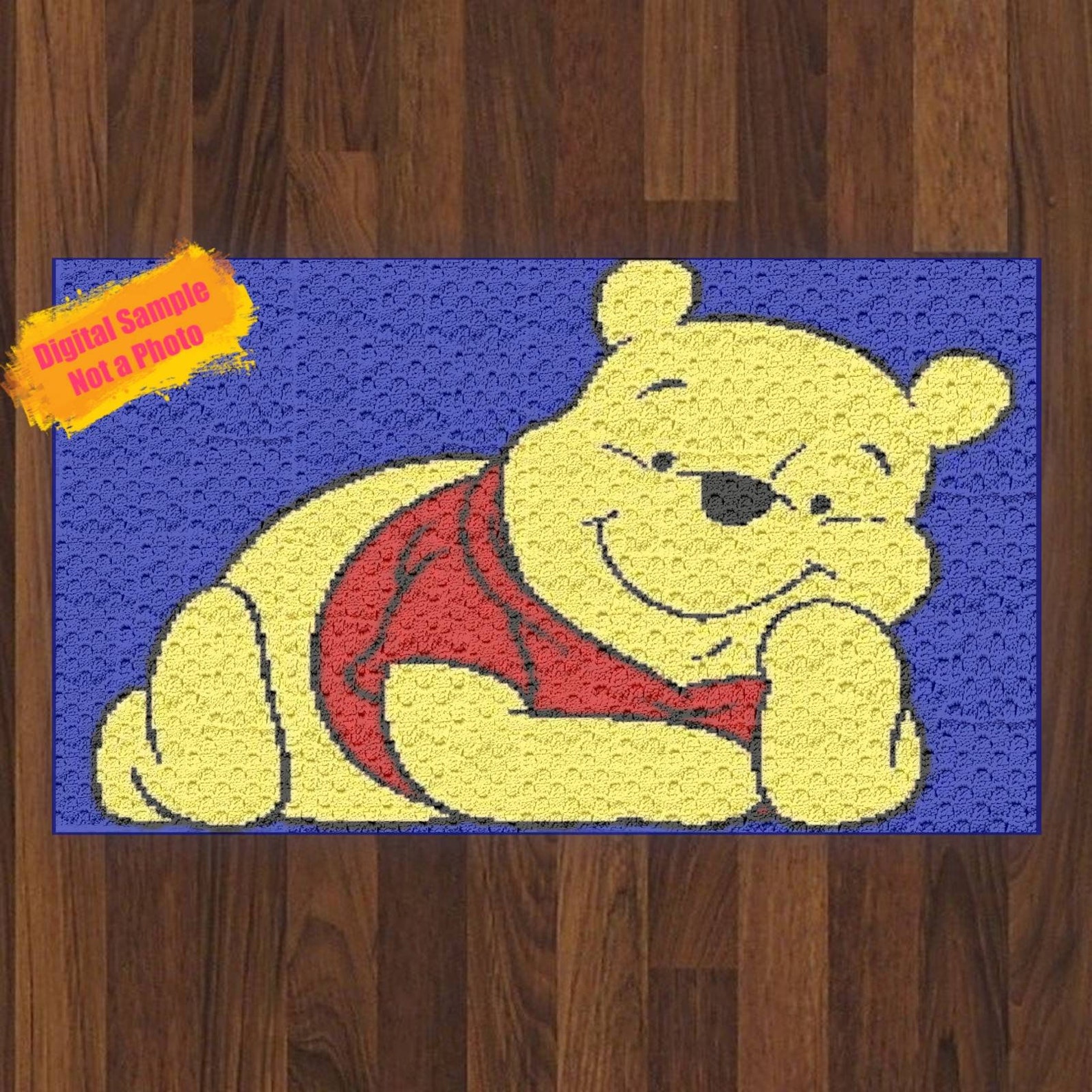 Winnie the Pooh Laying Down C2C / SC / Graph Instructions - Etsy