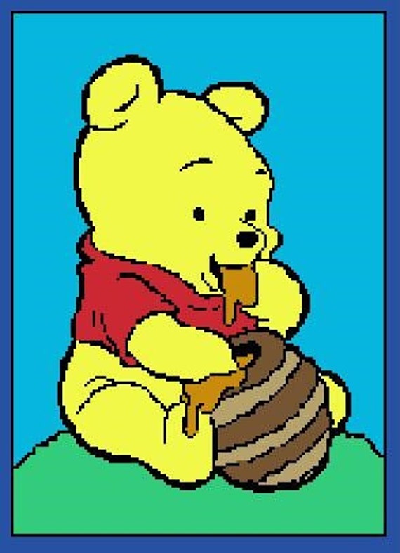 Pooh Bear Eating Honey - Etsy