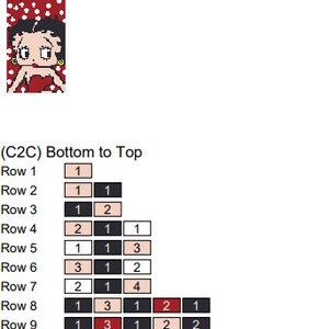 Betty Boop Full Face Scarf C2C / SC / Graph Instructions - Etsy