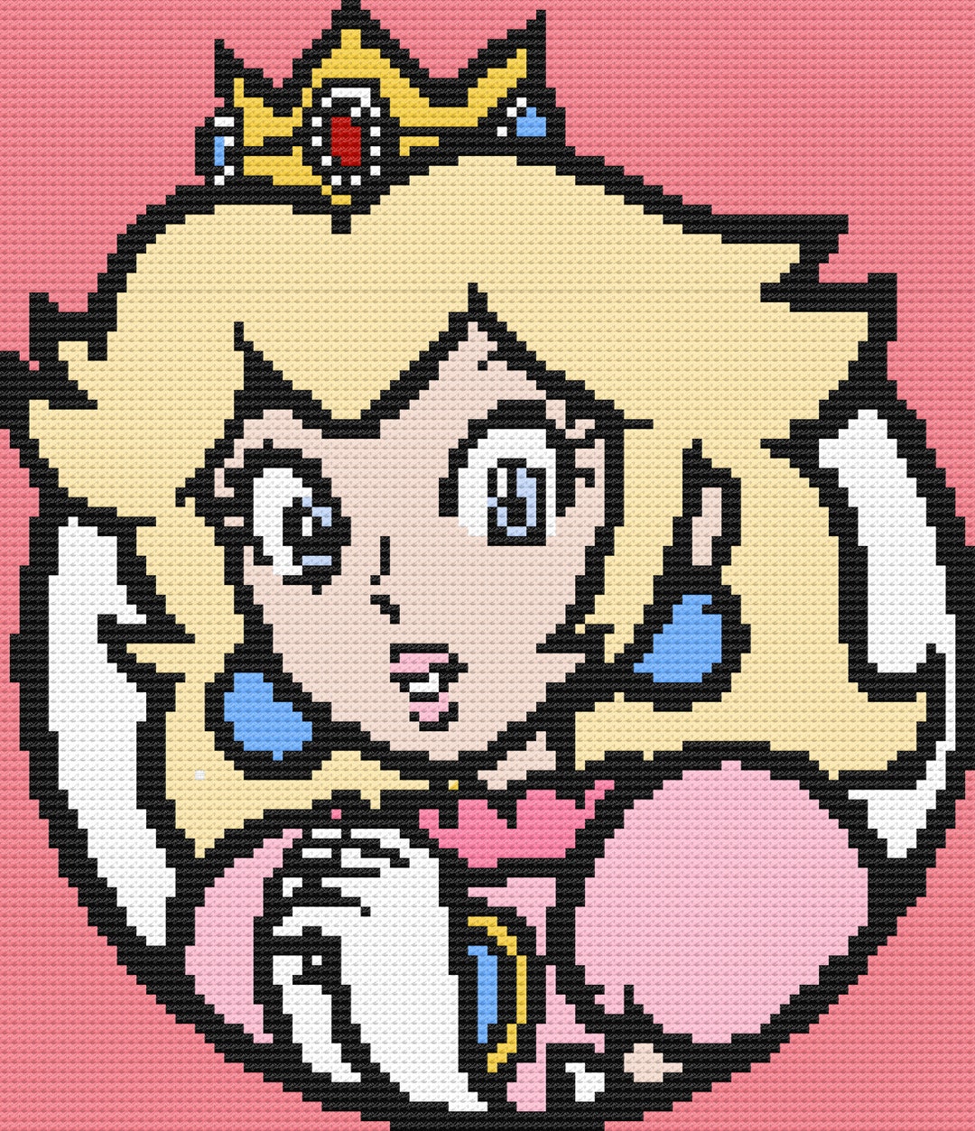 Princess Peach Super Mario Graph Instructions C2C / SC - Etsy
