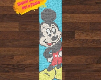 Mickey Mouse Full Face Red Pattern C2C / SC / Graph Instructions - Etsy