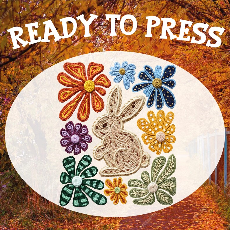 Faux Crochet Boho Easter Bunny DTF Transfer: Ready to Press - Etsy