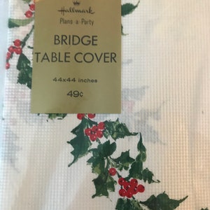 Vintage Hallmark Paper Bridge Table Covering Tablecloth Christmas ...