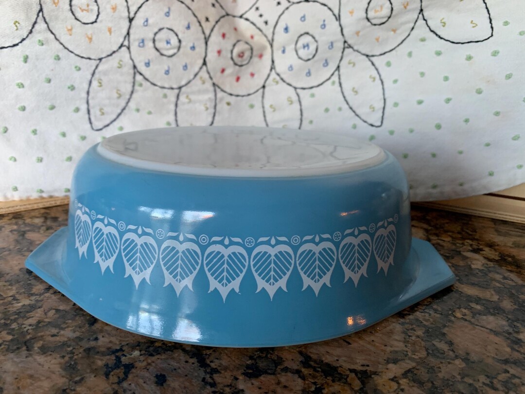 Beautiful Vintage Blue and White Pyrex Tulip Oval Casserole Dish - Etsy