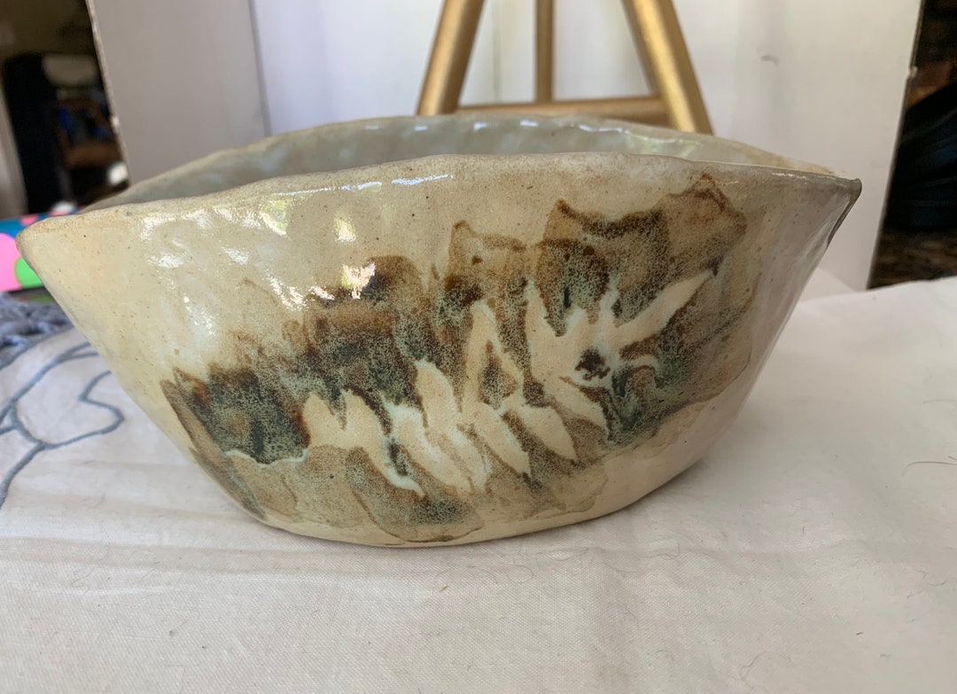 Lovely Signed Pottery Planter With Leaves by Jeanne Pierce BFA Fine ...