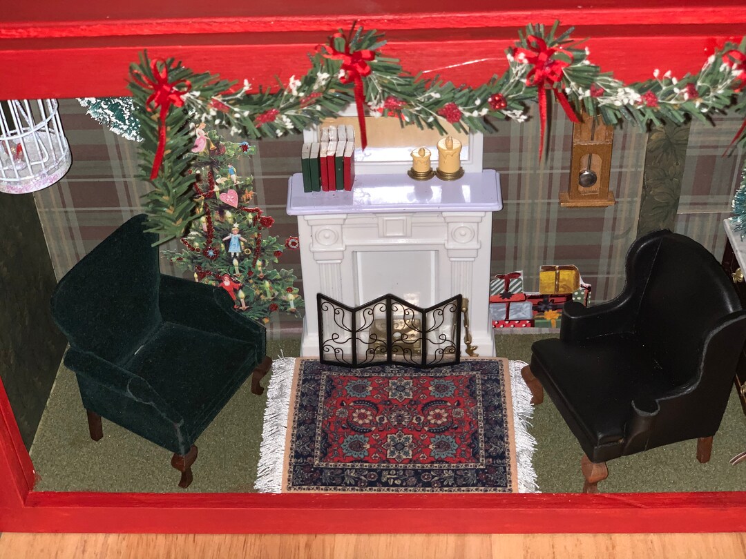 OOAK Handmade Christmas Diorama Dollhouse Art Assemblage Miniature Room ...