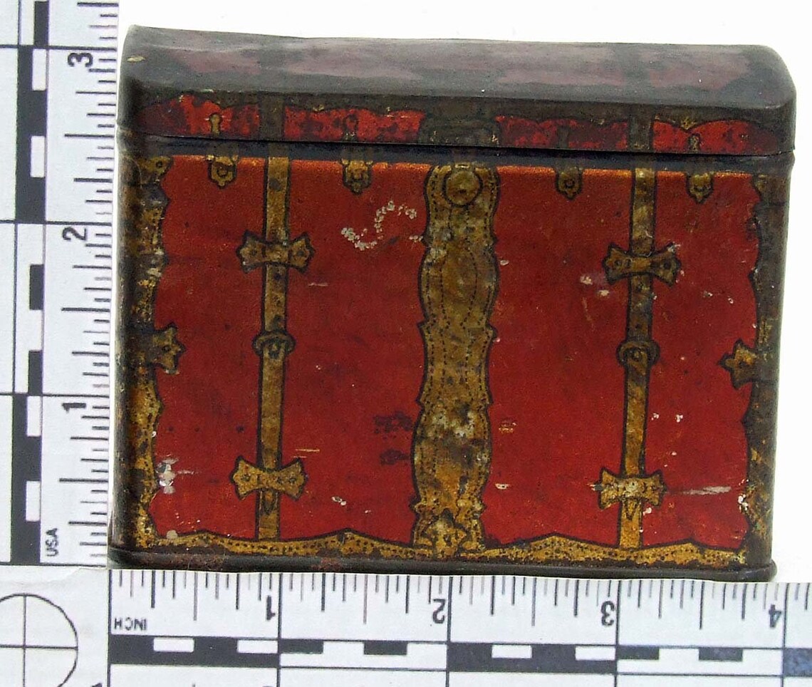 Antique Toleware Small Treasure Chest Storage Trunk Tea Tin - Etsy