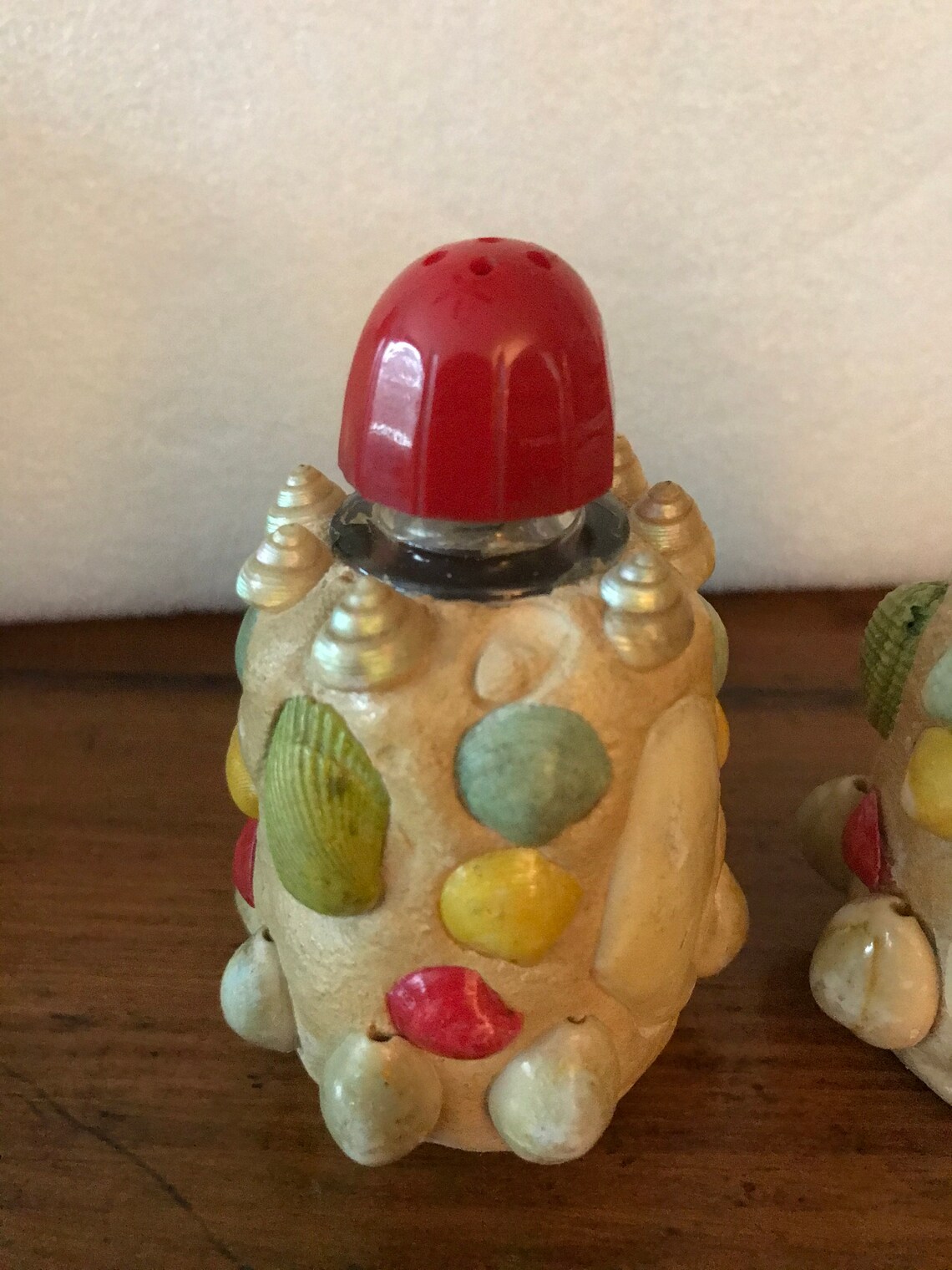 Vintage Memory Jar Style Shells Plaster Salt Pepper Mid - Etsy