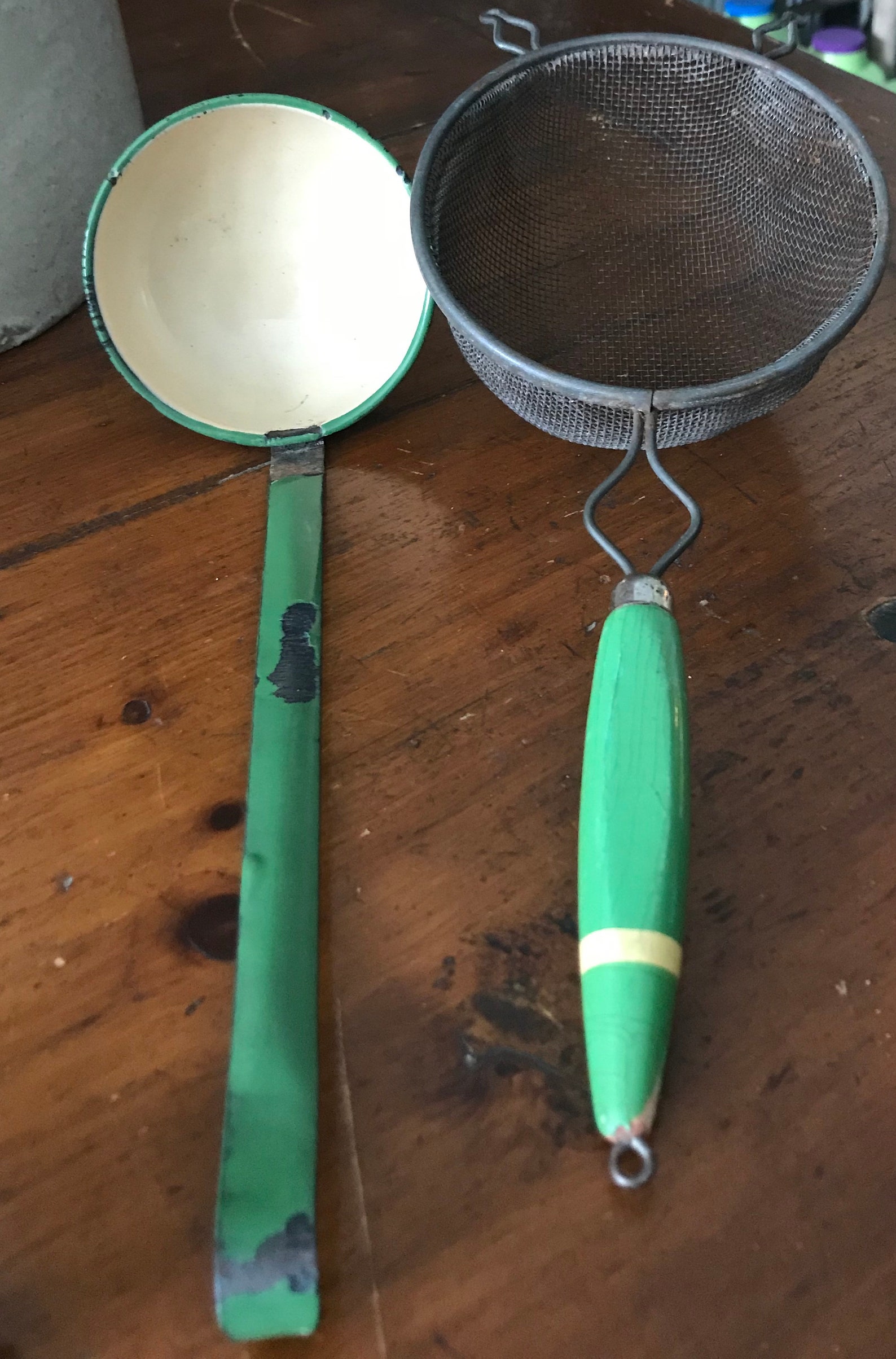 1930s Vintage Porcelain Farmhouse Kitchen Ladle Wire Sifter | Etsy