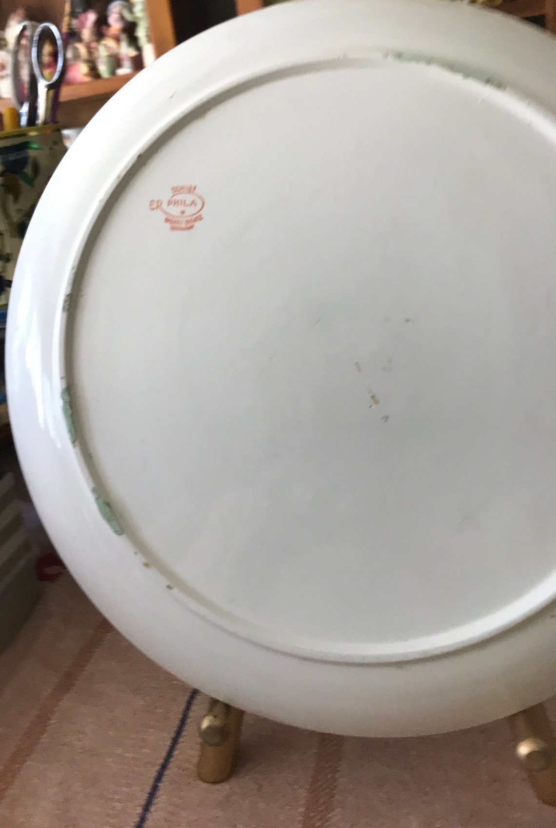 Vintage Cherry Chintz Bavaria Germany Large Round Platter Dish Dorset ...