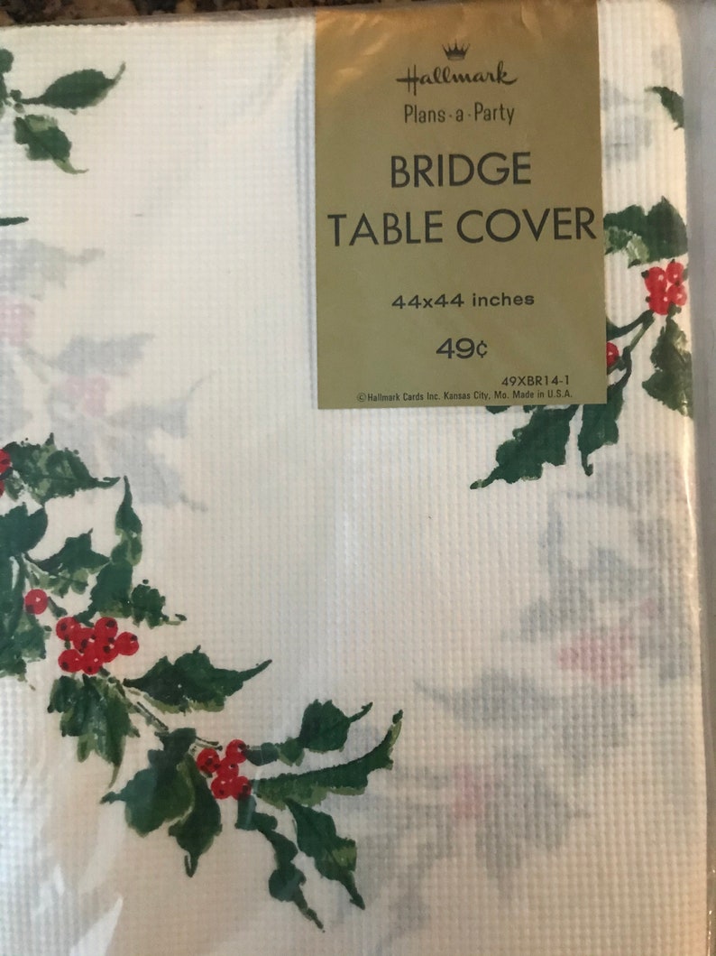 Vintage Hallmark Paper Bridge Table Covering Tablecloth Christmas ...