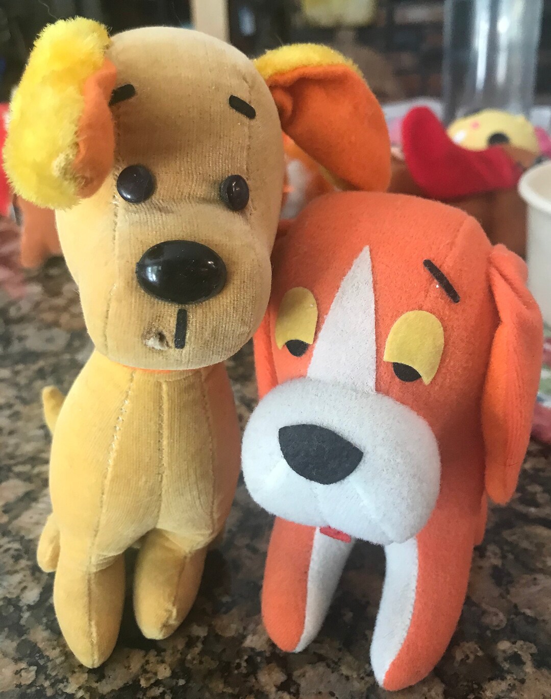 Pair of Vintage Dakin Dream Pets Puppy Dogs Japan Taiwan Orange and ...