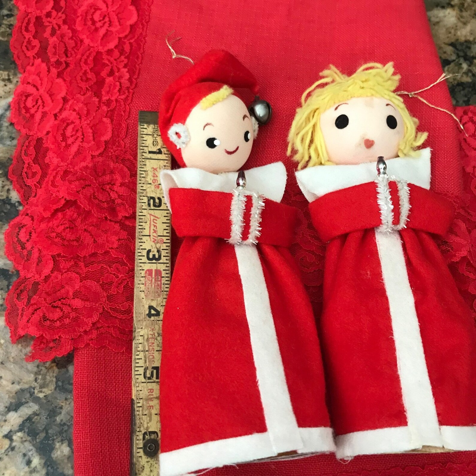 Pair of Vintage Retro Felt Cloth Elf Choir Angels Christmas - Etsy
