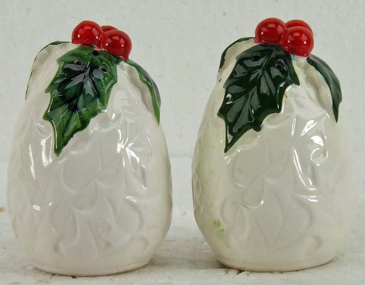 Vintage Lefton Christmas Holly Red Berries Numbered Salt - Etsy