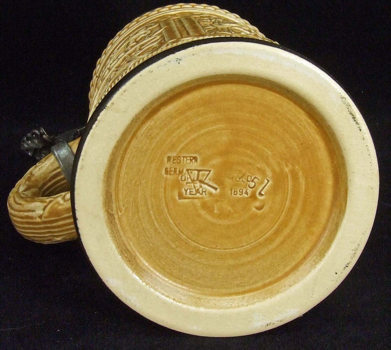 Lovely Vintage Western Germany West Pottery Pewter Stein - Etsy