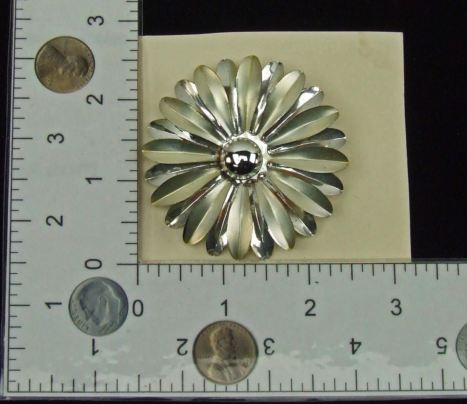 Vintage Mid Century Modern Silver Tone Metal Round Silver - Etsy