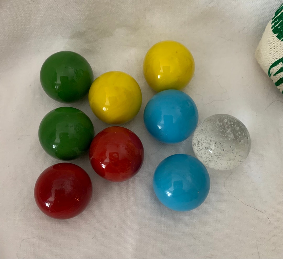 Lot of Solid Color Handmade Shooter Marbles Red Blue Yellow Green 1 ...