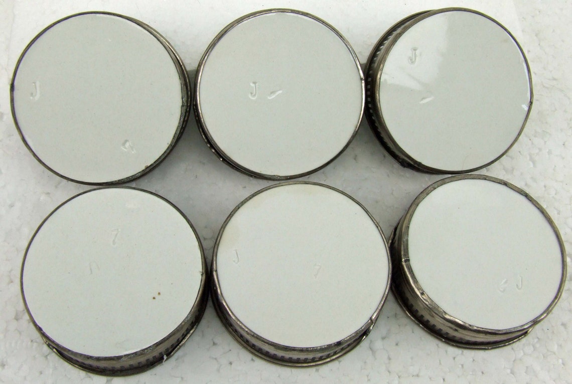 6 Vintage Mid Century Delft Silver Reed Banded Coasters - Set of 6 ...