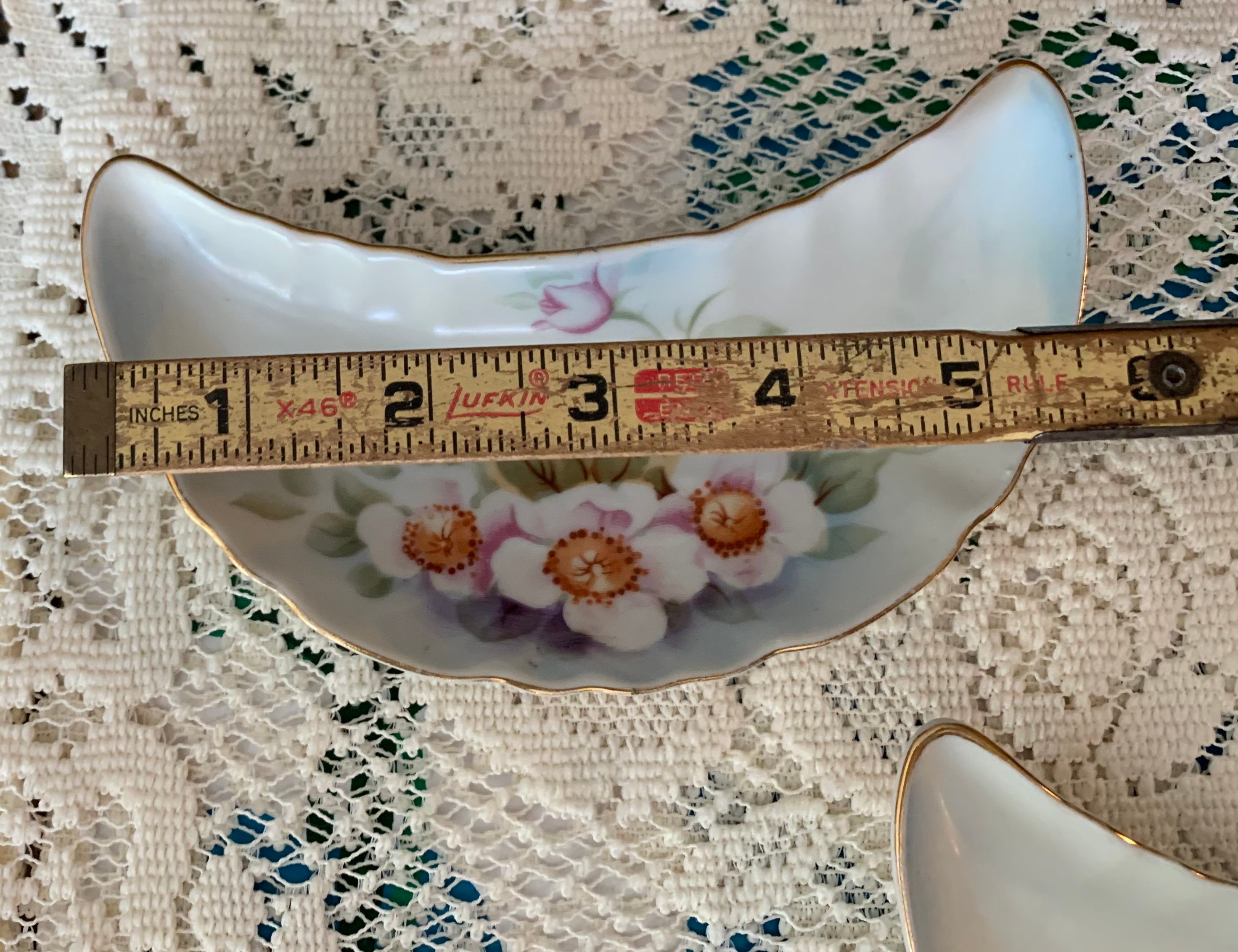 Pair of Vintage Numbered Lefton China Bone Dishes Magnolia Pattern Hand ...