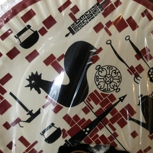 Vintage Contempo Early American Rooster Pattern Paper Plates 1960s 8 ...