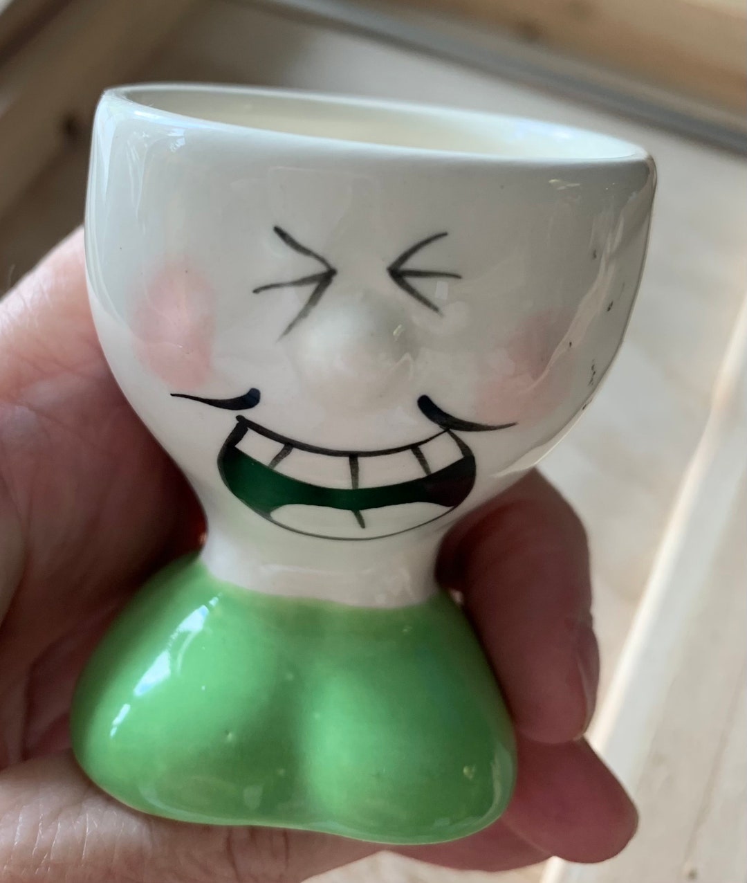 Anthropomorphic Vintage Egg Cup Exaggerated Laughing Face - Etsy
