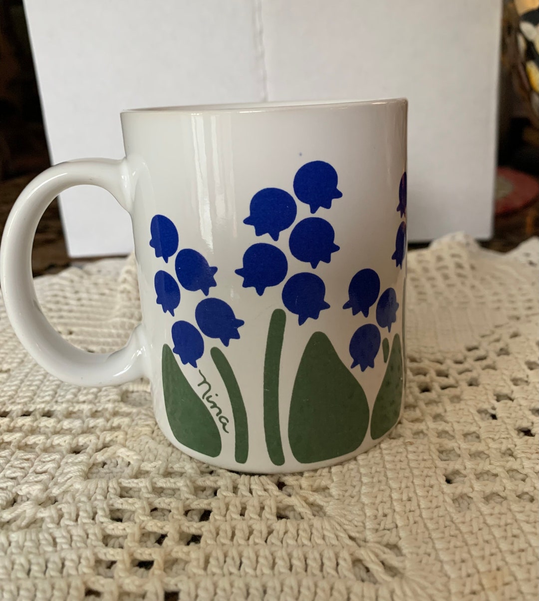 Vintage Helga Nina Stoneware Blueberry Coffee Tea Mug Dated 1983 - Etsy