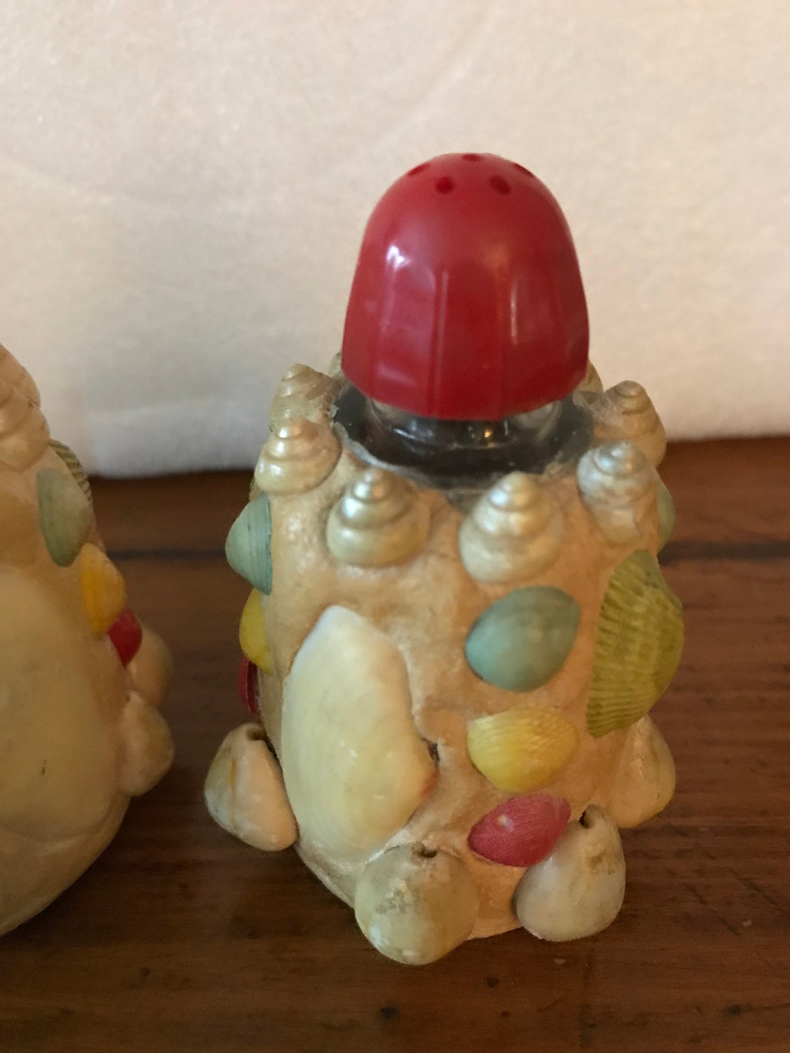 Vintage Memory Jar Style Shells Plaster Salt Pepper Mid - Etsy