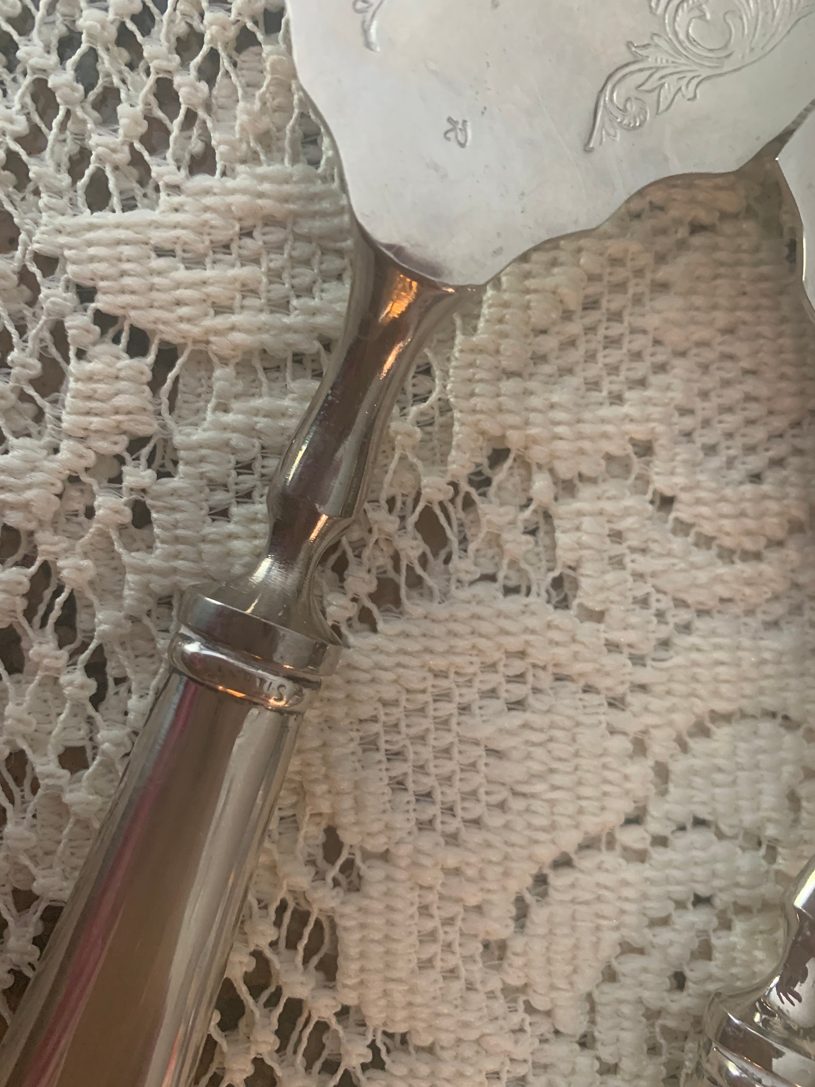 Pair of Sterling Silver Handle Cake Knives Serrated on Both | Etsy