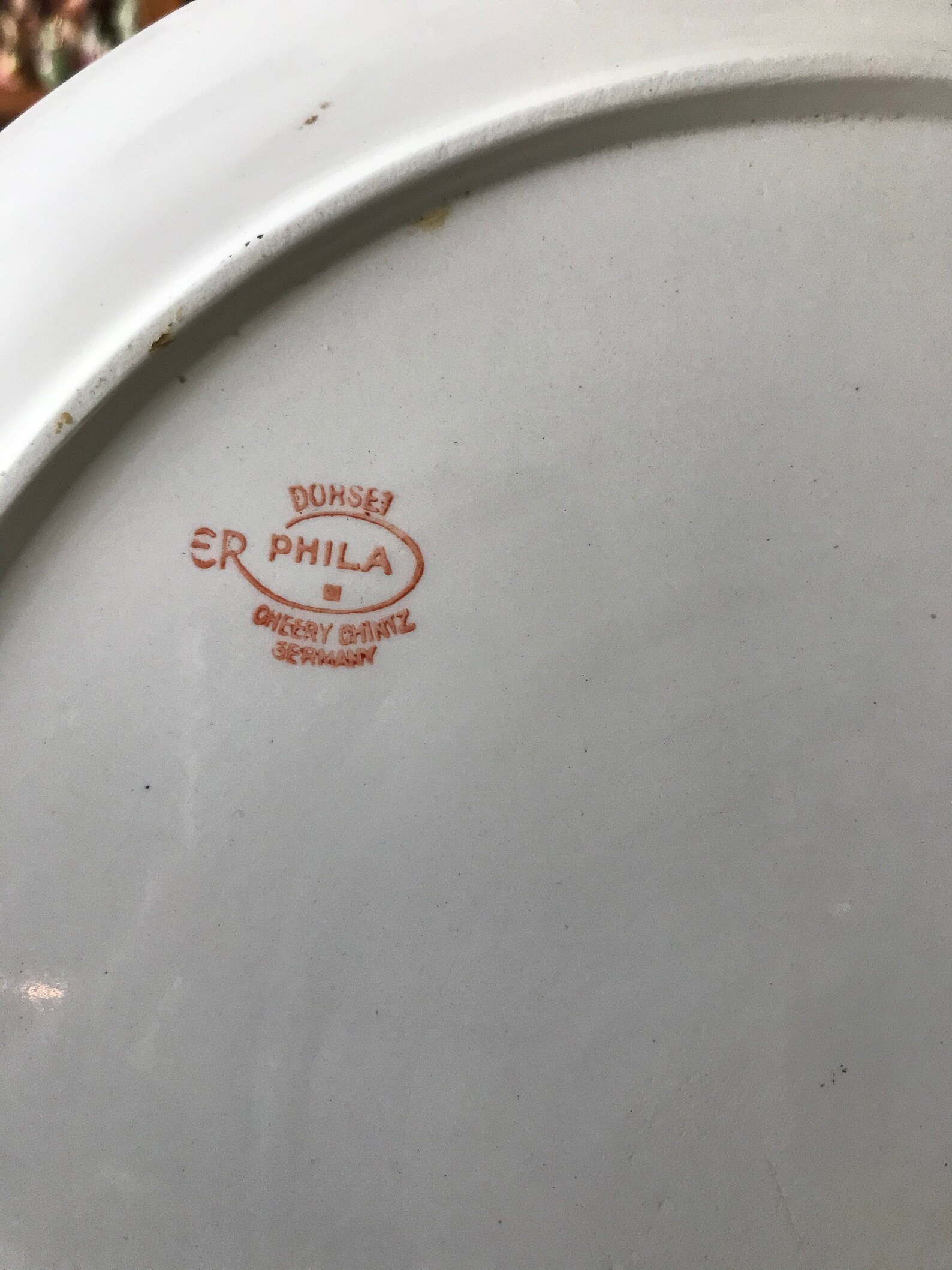 Vintage Cherry Chintz Bavaria Germany Large Round Platter Dish Dorset ...