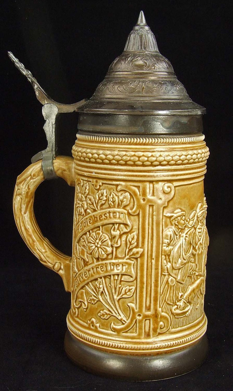 Lovely Vintage Western Germany West Pottery Pewter Stein - Etsy