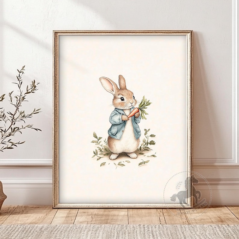 Peter Rabbit Nursery Wall Art, Nursery Decor Printable, Storybook Bunny ...