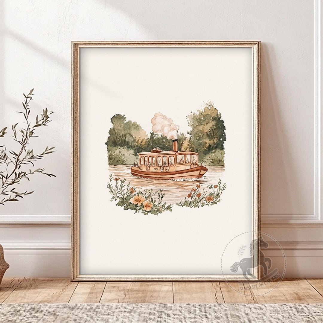 Steamboat Nursery Wall Art, Printable Adventure Nursery Decor ...