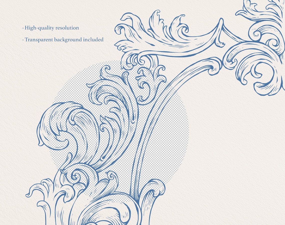 Vintage Baroque Frame SVG: Hand-drawn Crest Clipart (digital Download ...