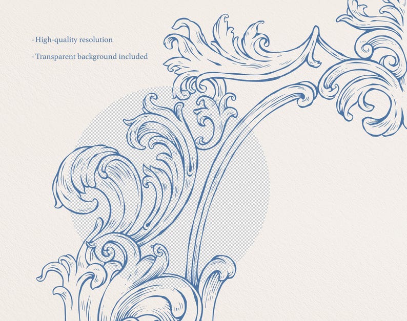 Vintage Baroque Frame SVG: Hand-drawn Crest Clipart (digital Download ...