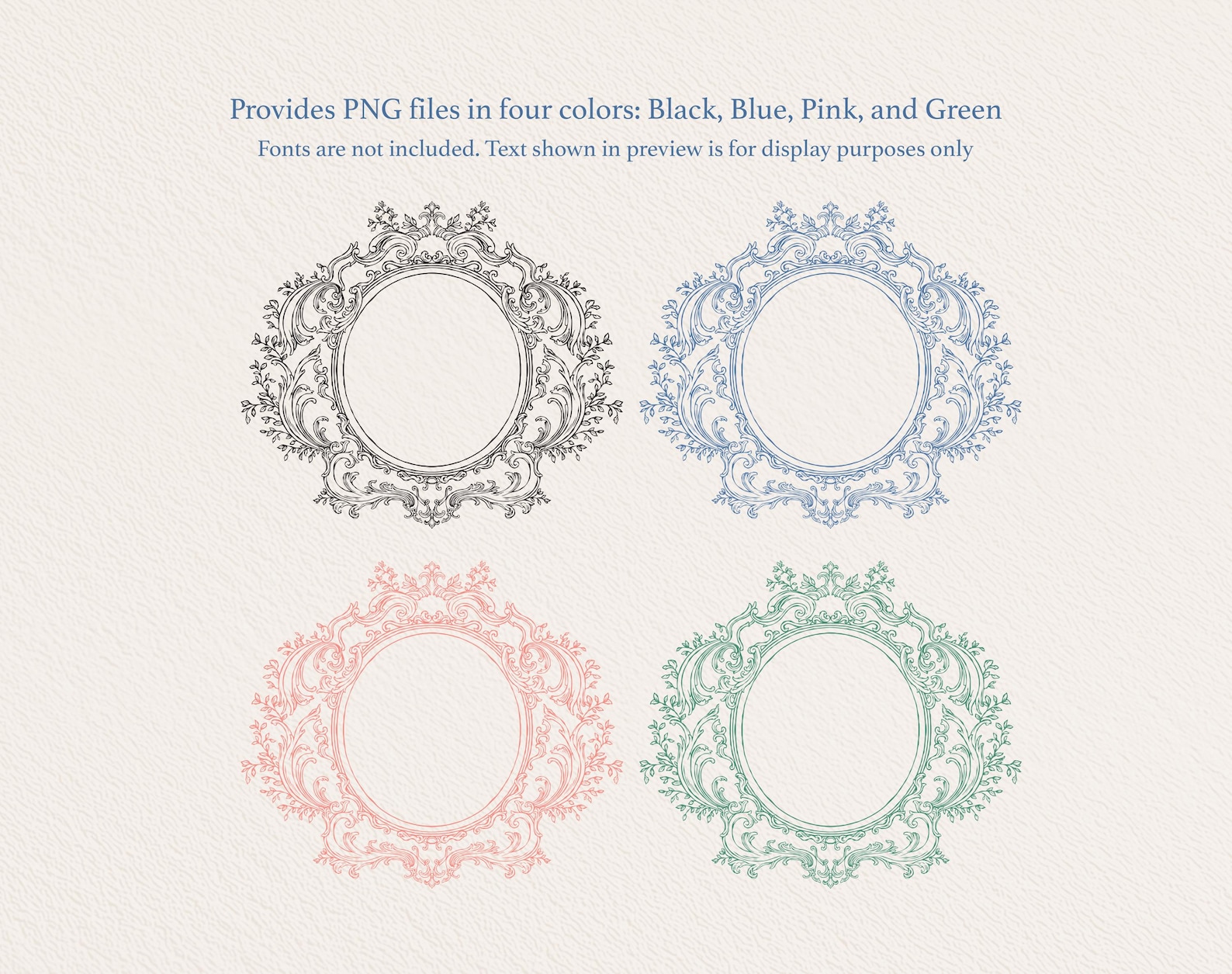 Vintage Baroque Frame SVG PNG Hand-drawn Crest Clipart (digital ...