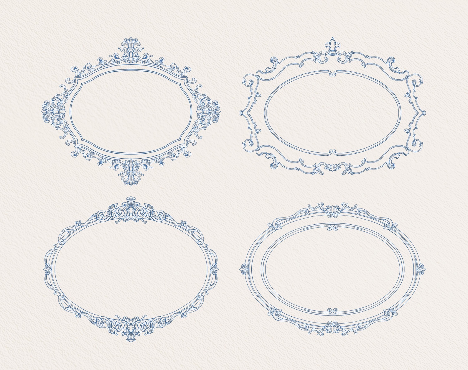 Vintage Baroque Frame SVG: Hand-drawn Crest Clipart (digital Download ...