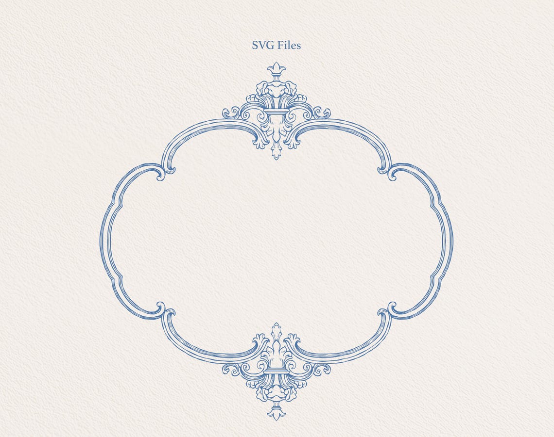 Baroque Frame SVG Bundle: Hand-drawn Crest Clipart (digital Download - Etsy