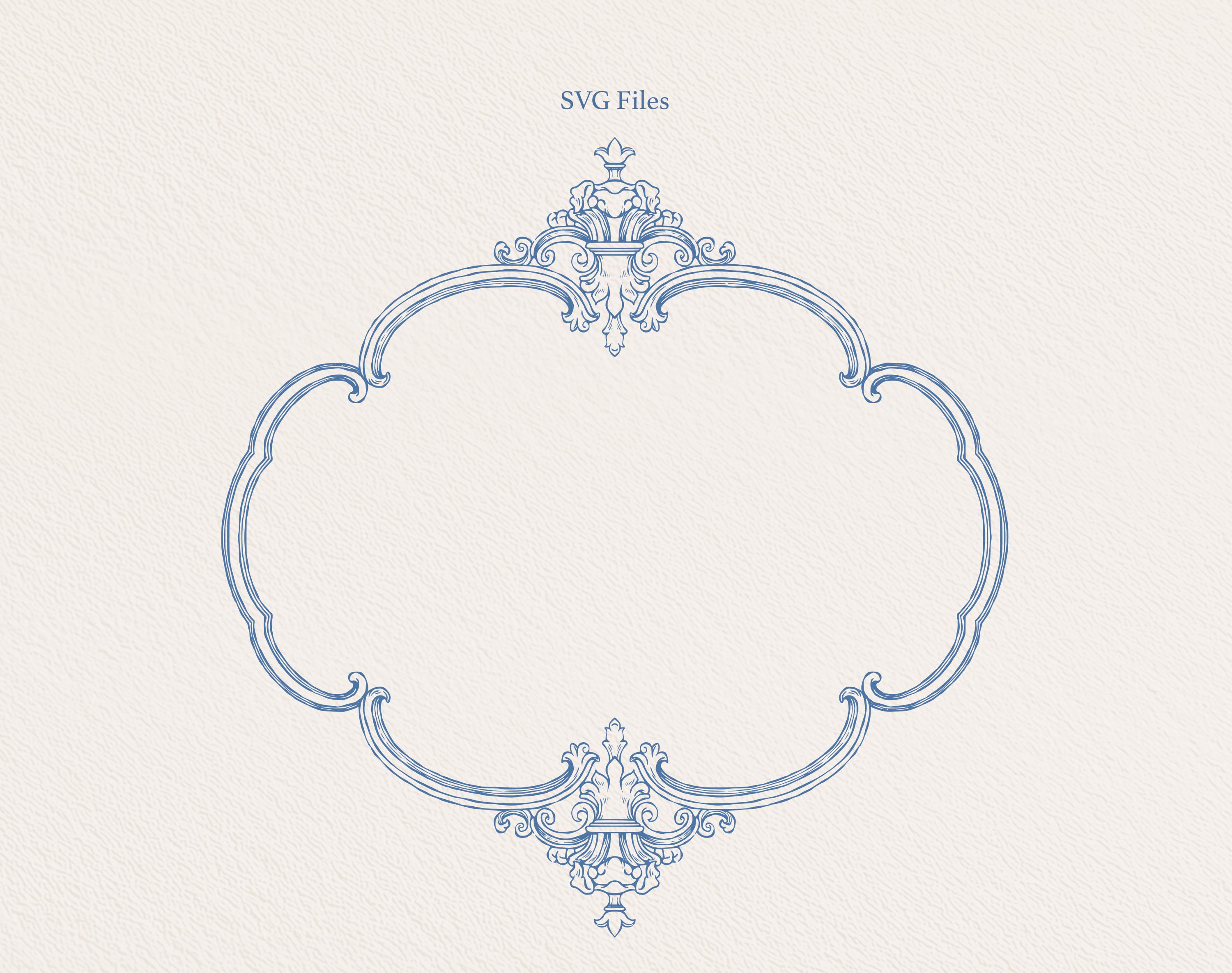 Baroque Frame SVG Bundle: Hand-drawn Crest Clipart (digital Download - Etsy