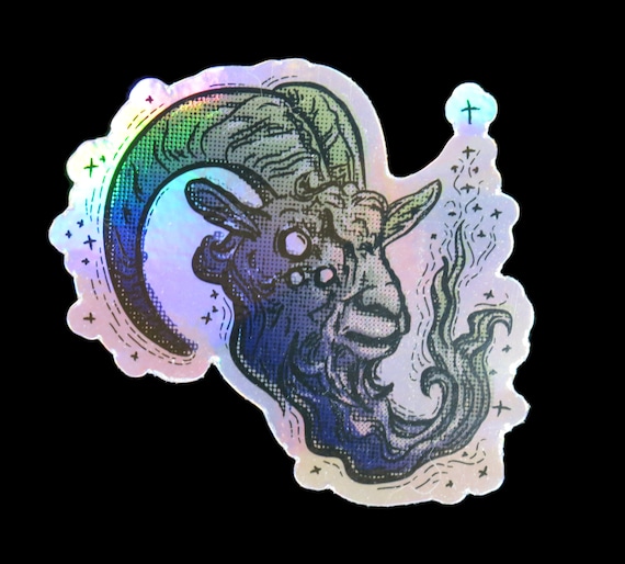 Magic Goat Rainbow Holographic Sticker | Etsy